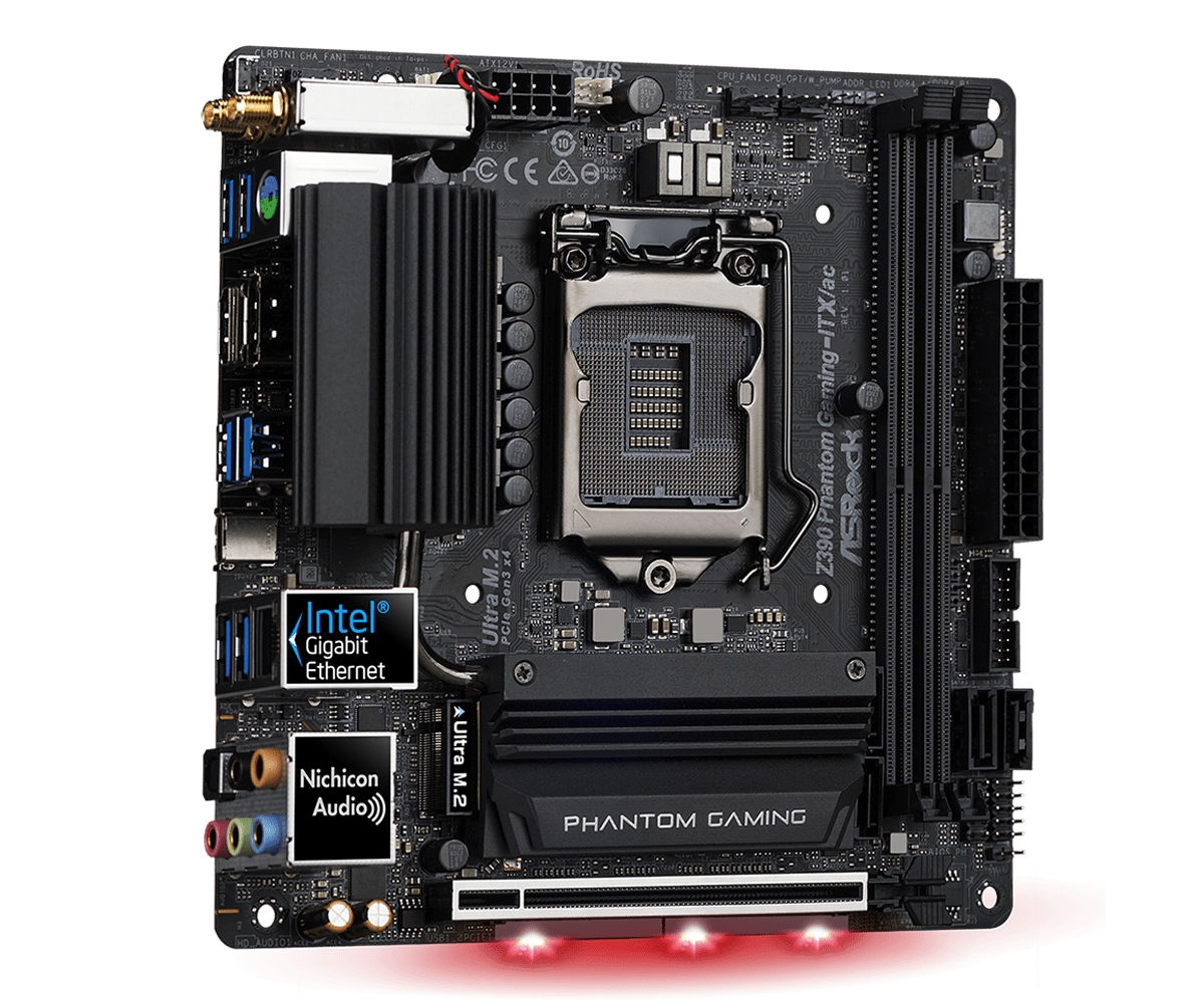 PLACA MAE MINI-ITX ASROCK Z390 PHANTOM GAMING-ITX/AC INTEL 1151 DDR4 ...